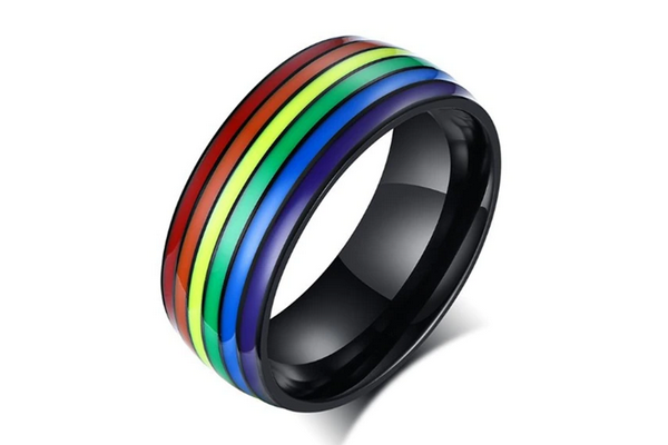 Rainbow Ring Black – LGBTQ+ Flags Australia