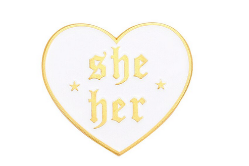 She/Her Heart Pronoun Pin – LGBTQ+ Flags Australia